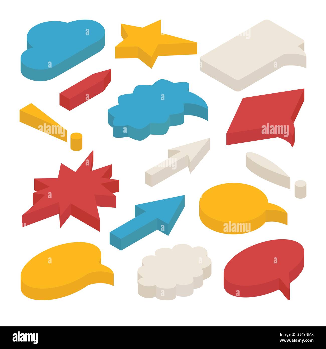 Set of 3d isometric speech bubbles isolated on white background ...