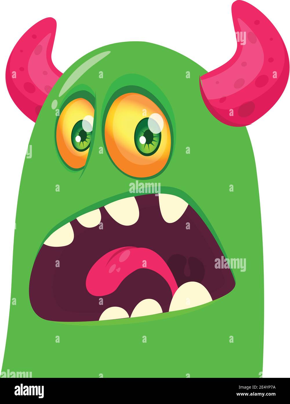 Funny cartoon monster face expression. Vector monster avatar Stock ...