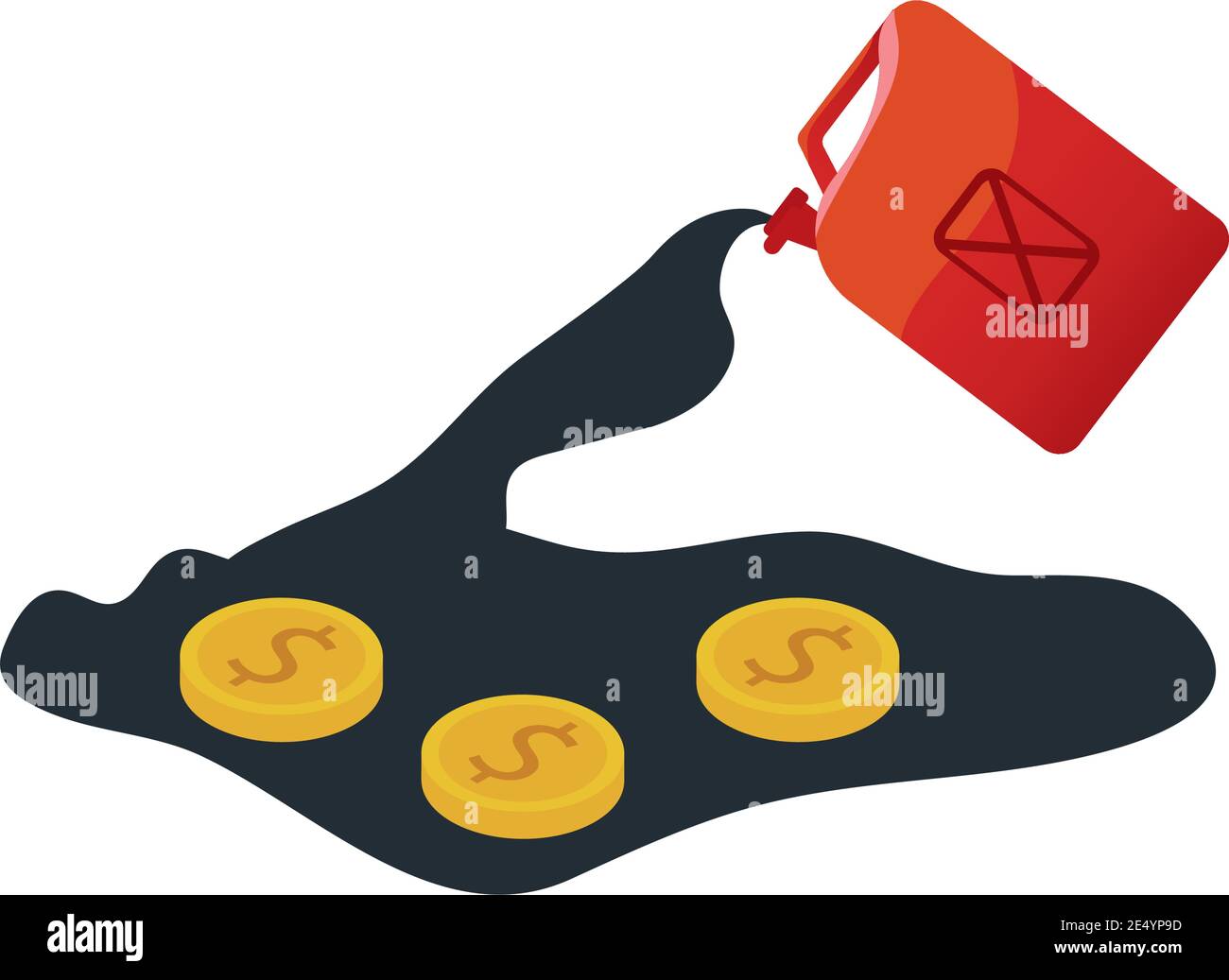 oil gallon fuel resource with coins money vector illustration design ...