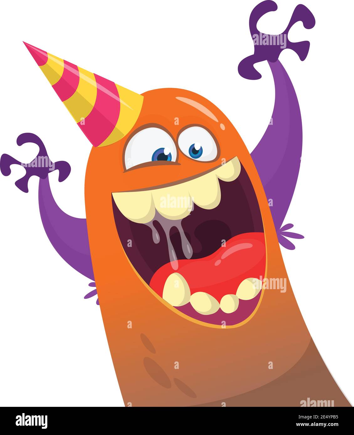 Funny cartoon monster creature. Vector Halloween illustration Stock ...