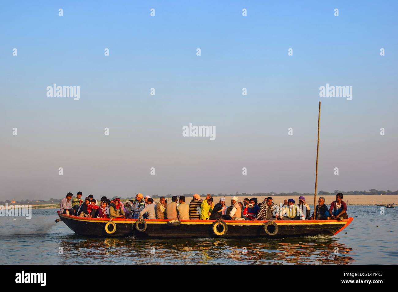 Boats on the Ganges River, Varanasi, India Stock Photo - Alamy