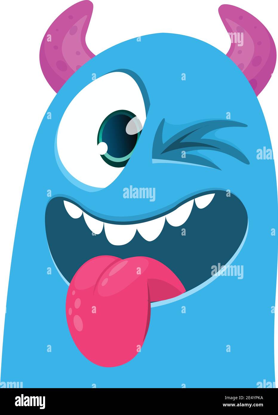 Funny cartoon monster blinking with one eye. Vector Halloween ...