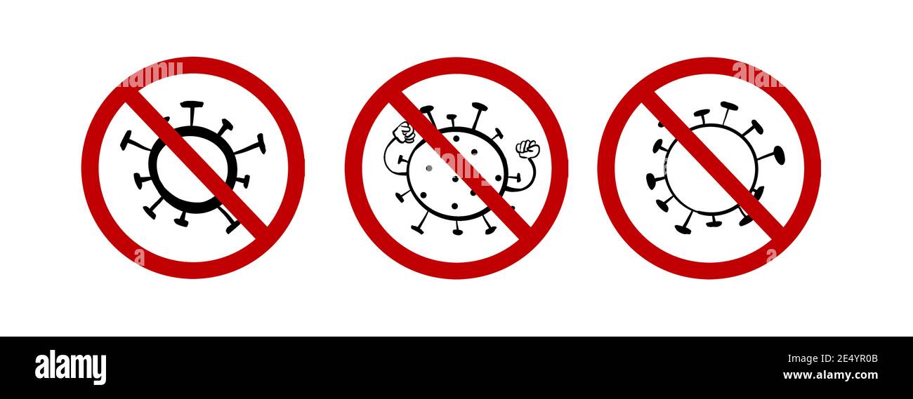 Say no virus sign, COVID-19, coronavirus pandemic illustration banner ...