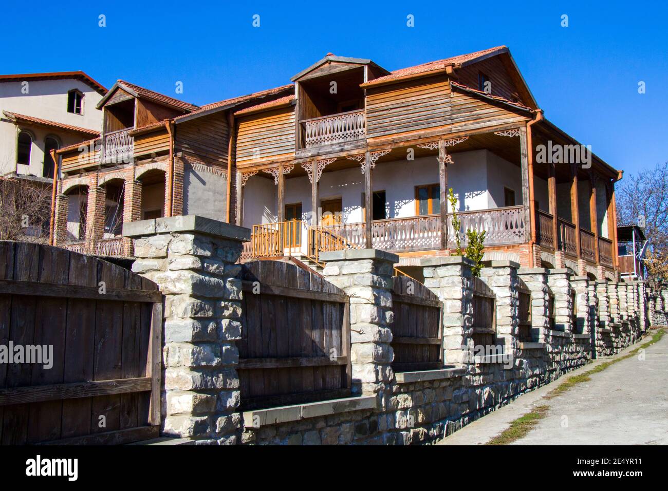 Old famous town in Georgia, Mtskheta. Old hauses travel destination ...