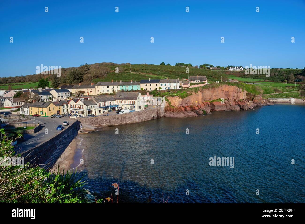 Dunmore East fishing village ocean bay in County Waterford, Southern ...