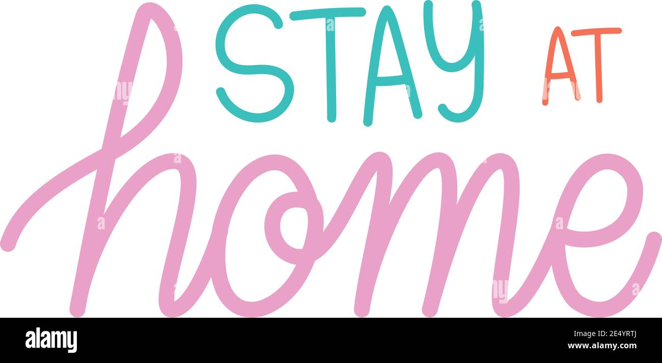 stay at home cute poster Stock Vector Image & Art - Alamy