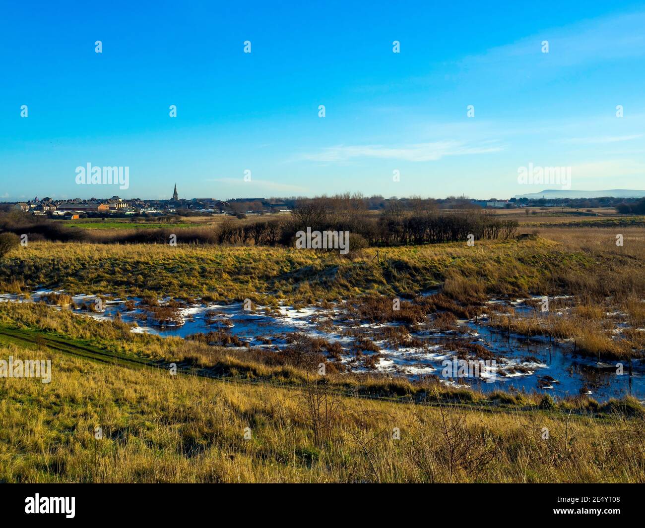 A view southwards over the Coatham Marsh Nature Reserve managed by the ...