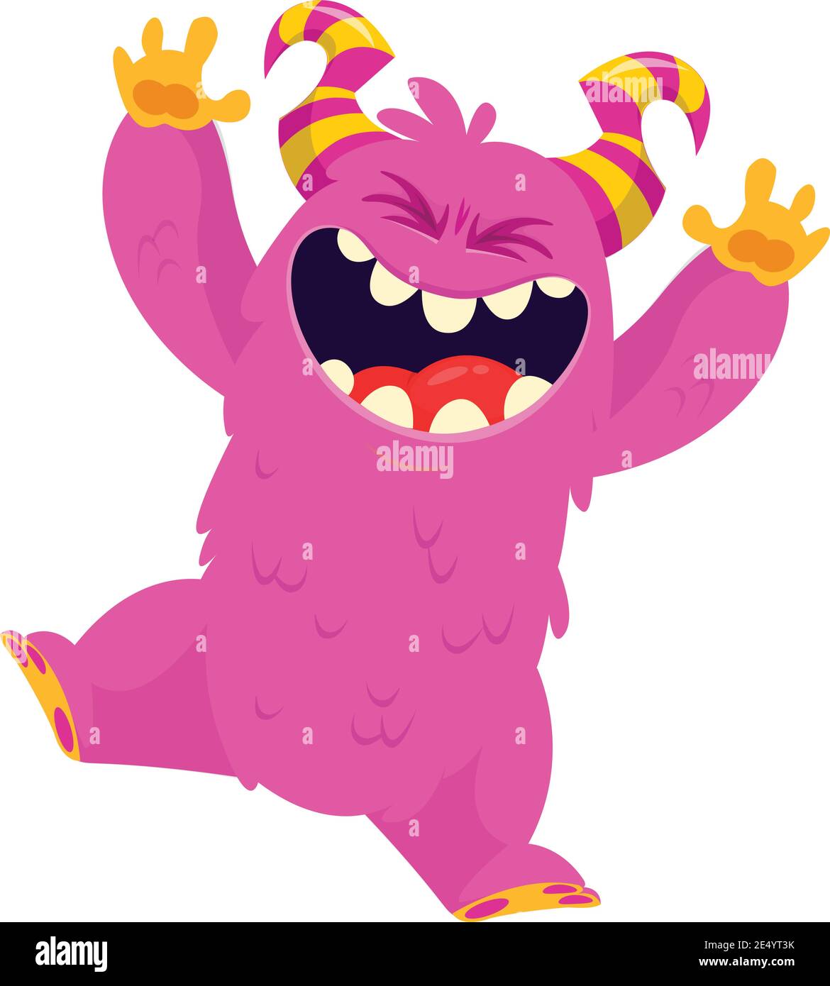 Funny cartoon monster creature. Vector Halloween illustration Stock ...