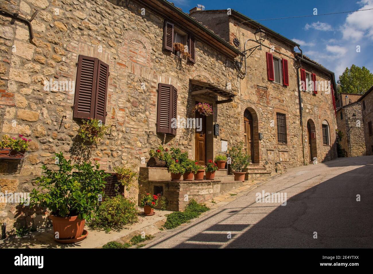 Historic residential buildings in the medieval village of San Lorenzo a ...