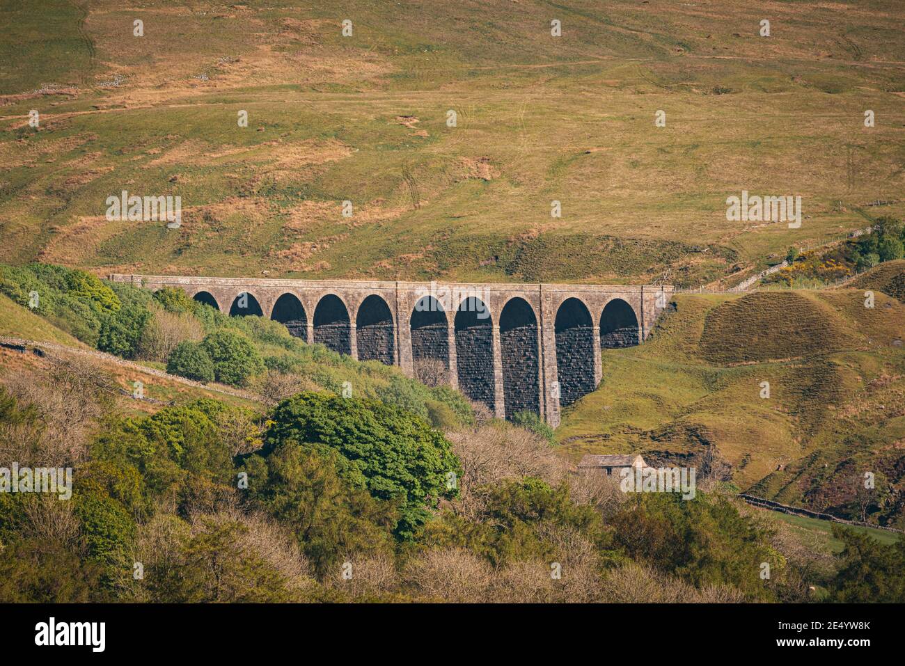 Yorkshire Dales landscape in the Dent Dale near Cowgill with the Arten ...