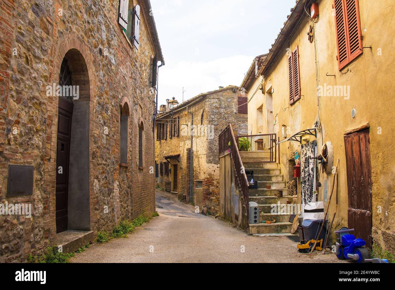 Historic residential buildings in the medieval village of San Lorenzo a ...