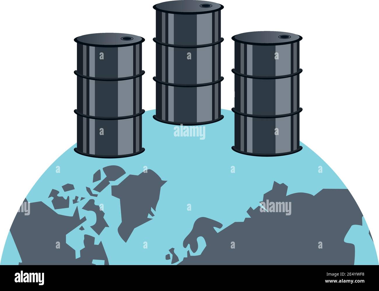 oil barrels tanks resources in earth planet vector illustration design ...