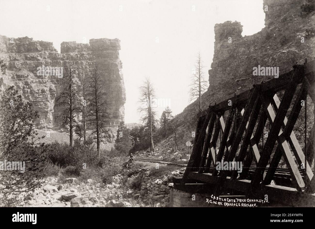 Vintage 19th century photograph: Castle Gate, Price Canon, Canyon, Utah ...