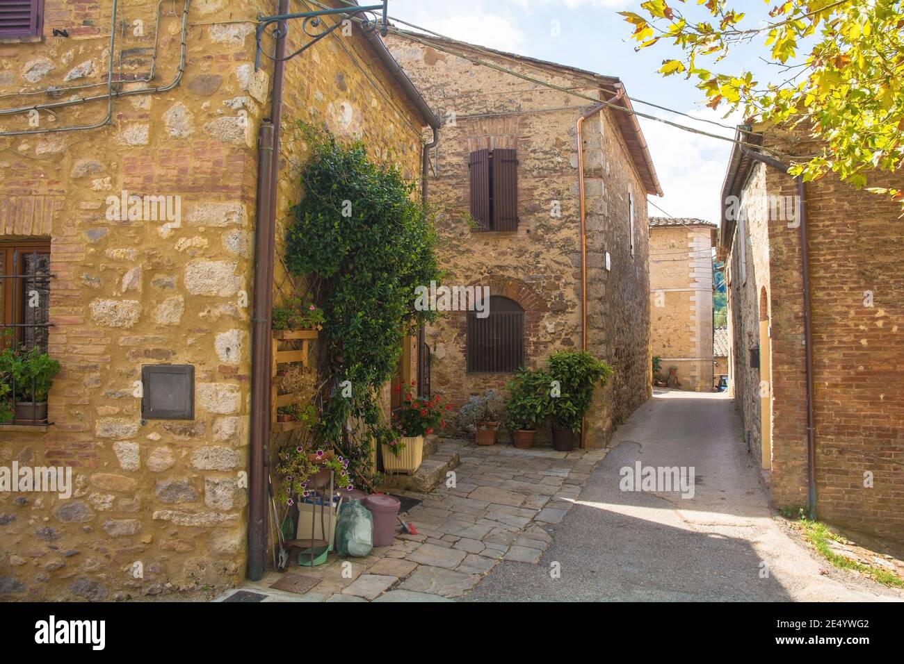 Historic residential buildings in the medieval village of San Lorenzo a ...