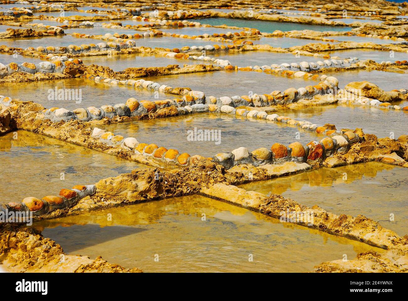 Salt Pans scenic spot for seaside salt harvesting in Gozo Maltese ...