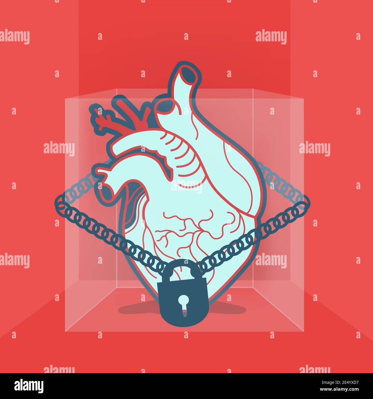 Illustration of insensitive person, Heart in box Stock Vector Image ...