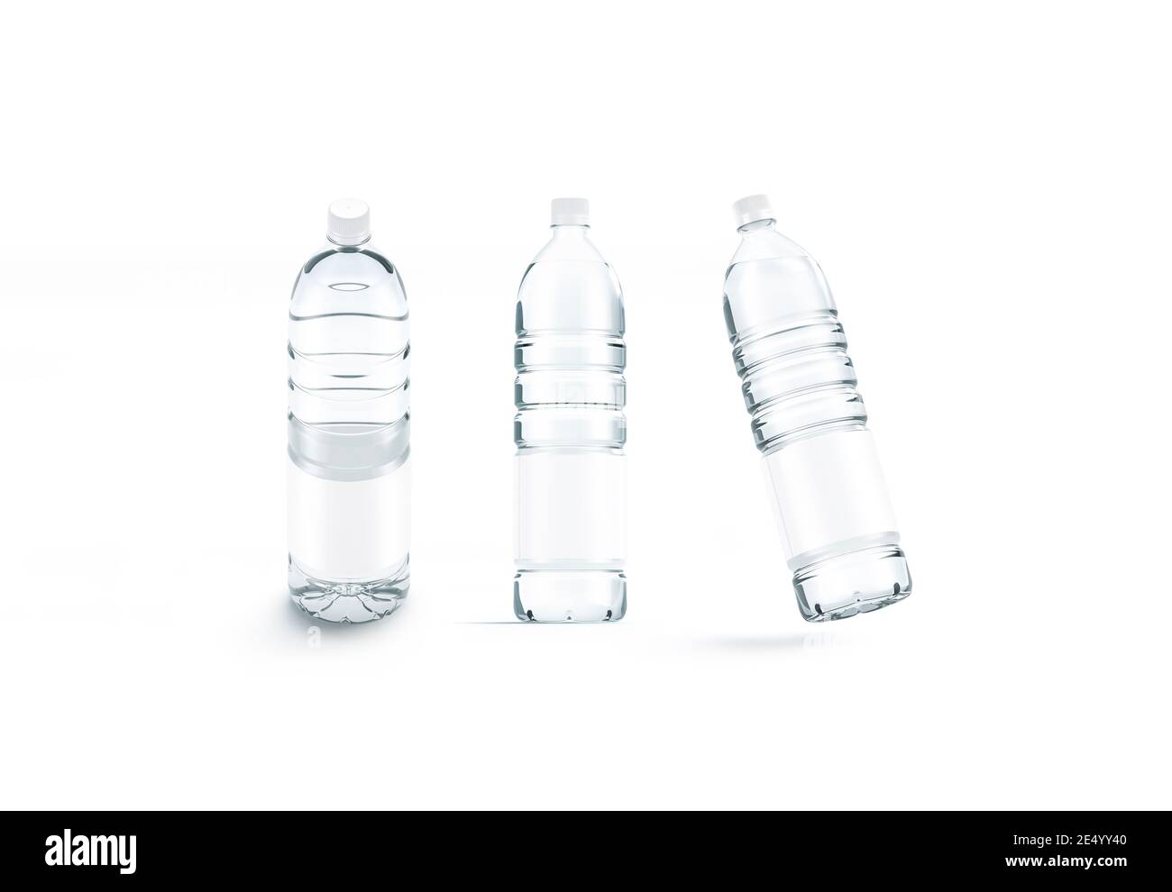 Blank transparent plastic bottle with water mockup, different views, 3d ...