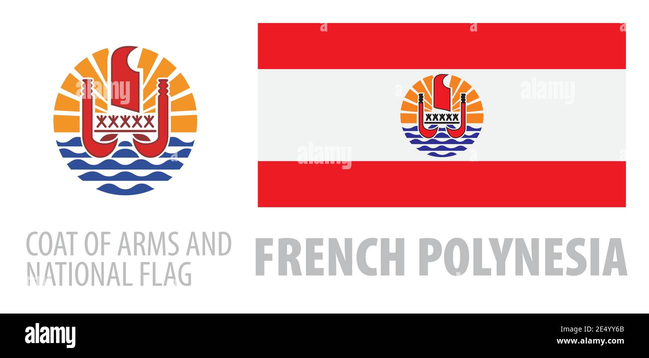 Vector set of the coat of arms and national flag of French Polynesia Stock Vector Image & Art ...