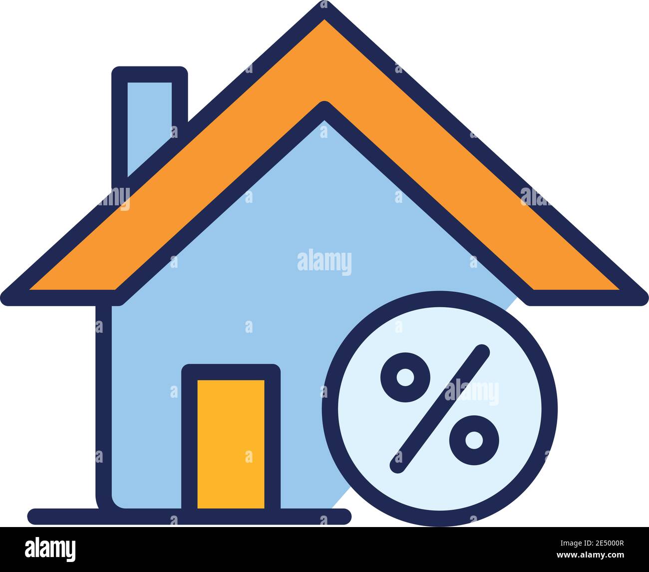 house with percent symbol flat style icon vector illustration design ...