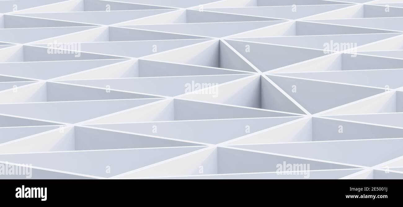 white geometric shape pattern of polygon 3d render illustration Stock ...
