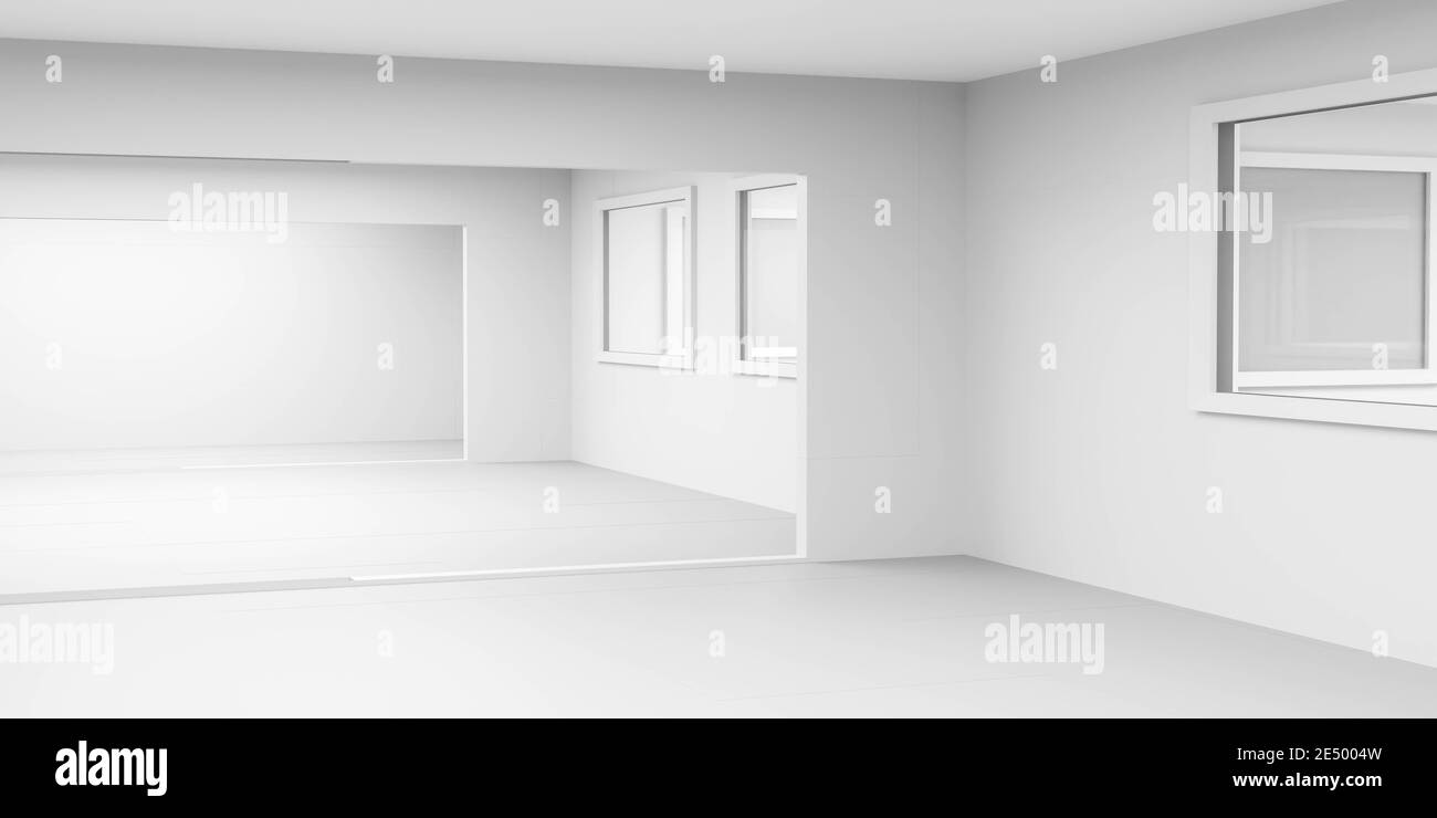 white modern lab interior room 3d render illustration Stock Photo - Alamy