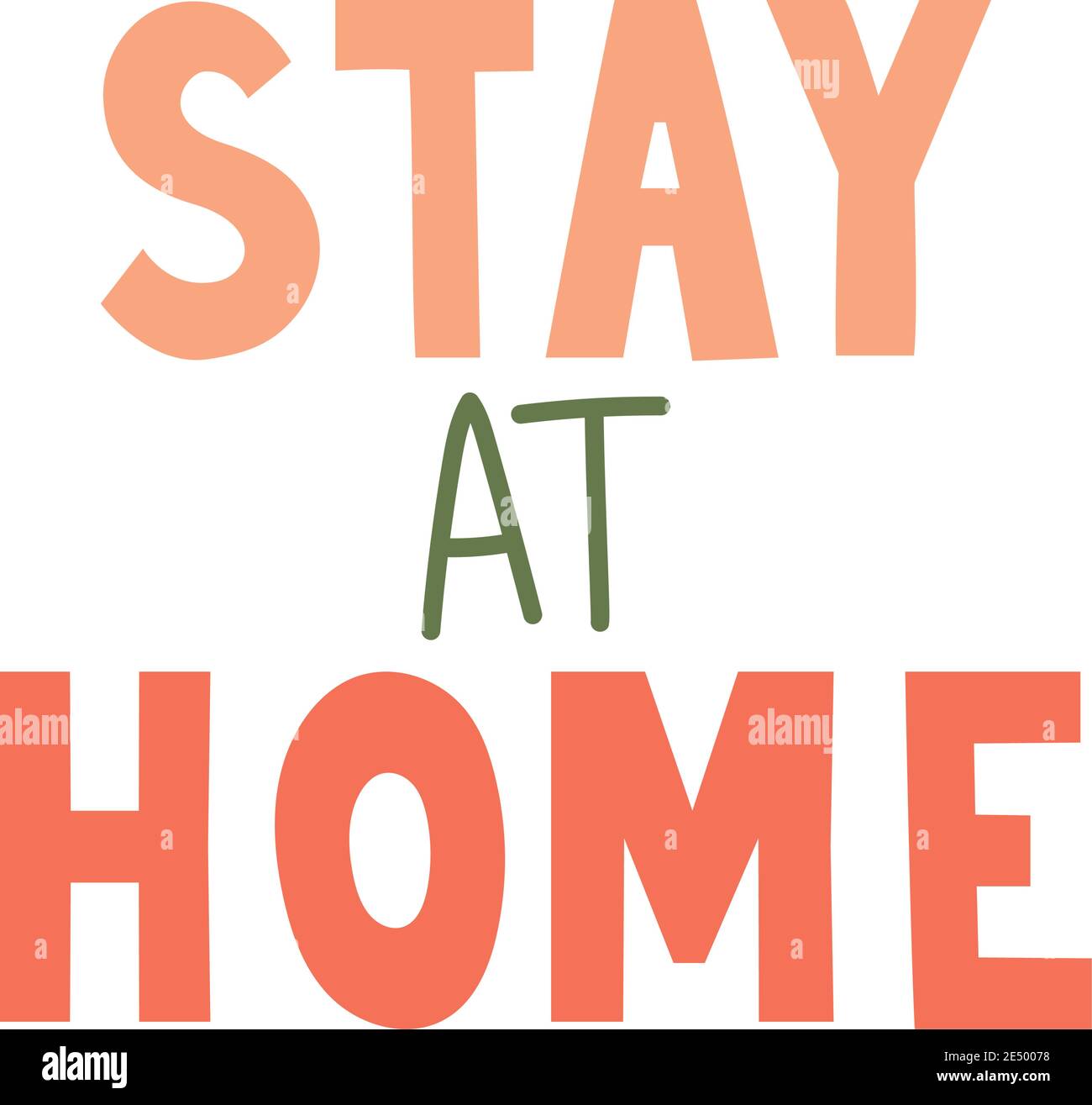 stay at home cute poster with orange color Stock Vector Image & Art - Alamy