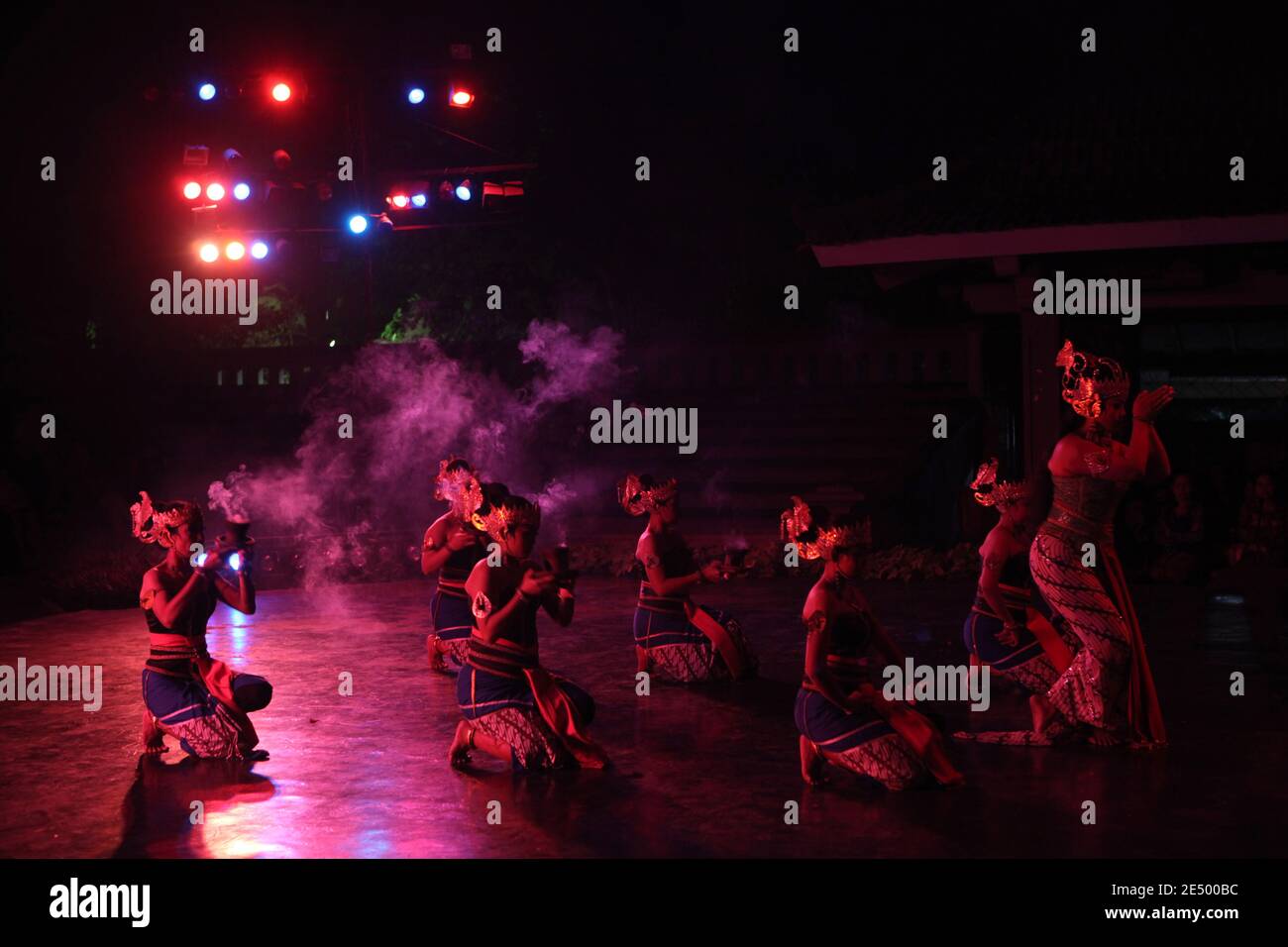 Female dancers perform during the wayang orang performance based on the ...