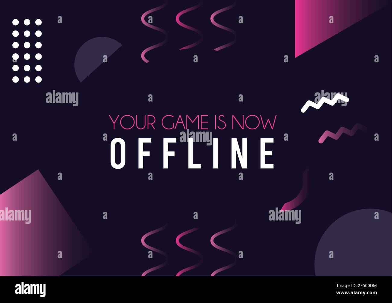 your game in now offline lettering in black background vector ...