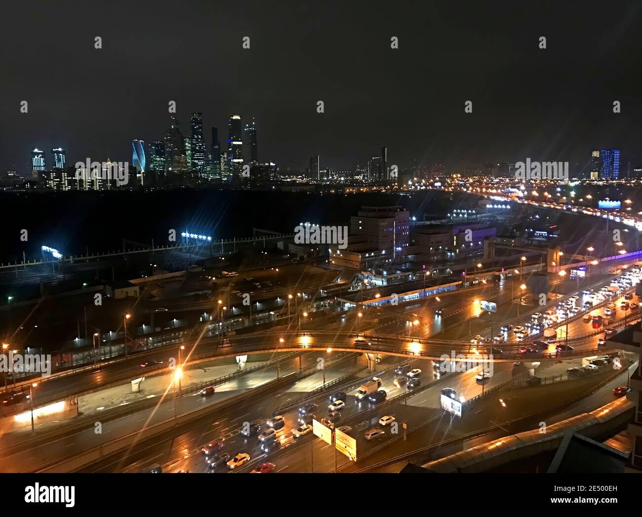 Night view of the Moscow City area from the seventeenth floor Stock ...
