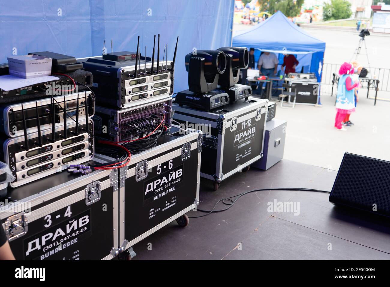 Stage Sound Equipment Close-up Stock Photo - Alamy