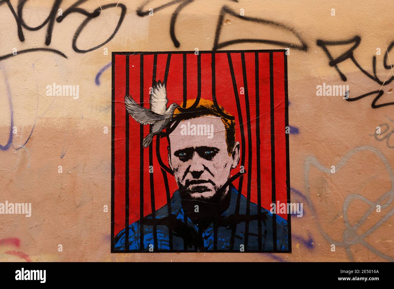 Rome, Rome, Italy. 25th Jan, 2021. A poster by street artist Harry Greb ...