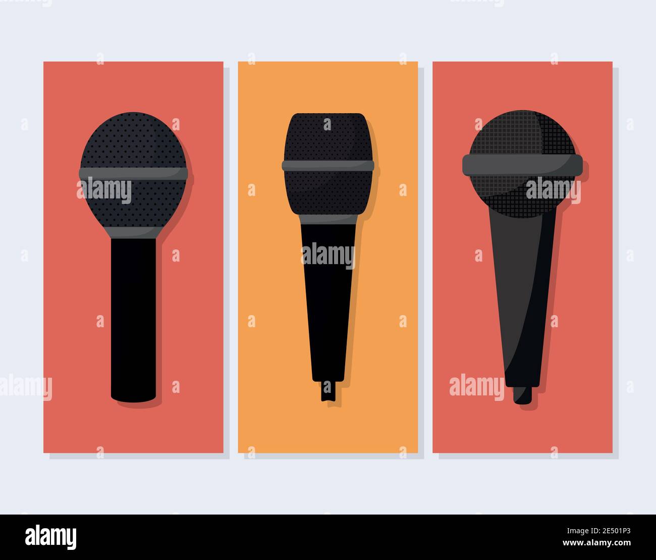 set of three microphones icons Stock Vector Image & Art - Alamy
