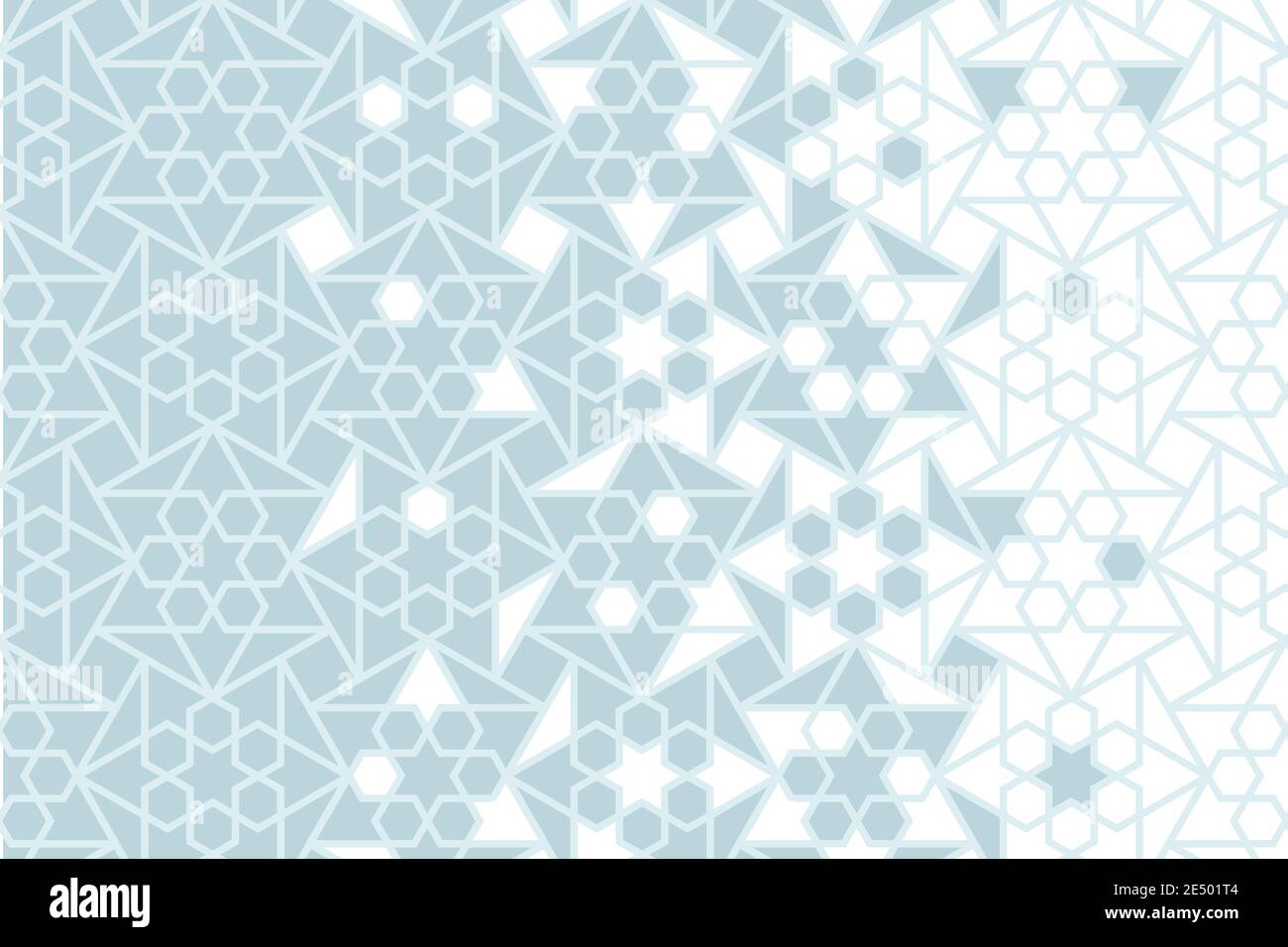 Arabesque vector seamless pattern. Geometric halftone texture with blue ...
