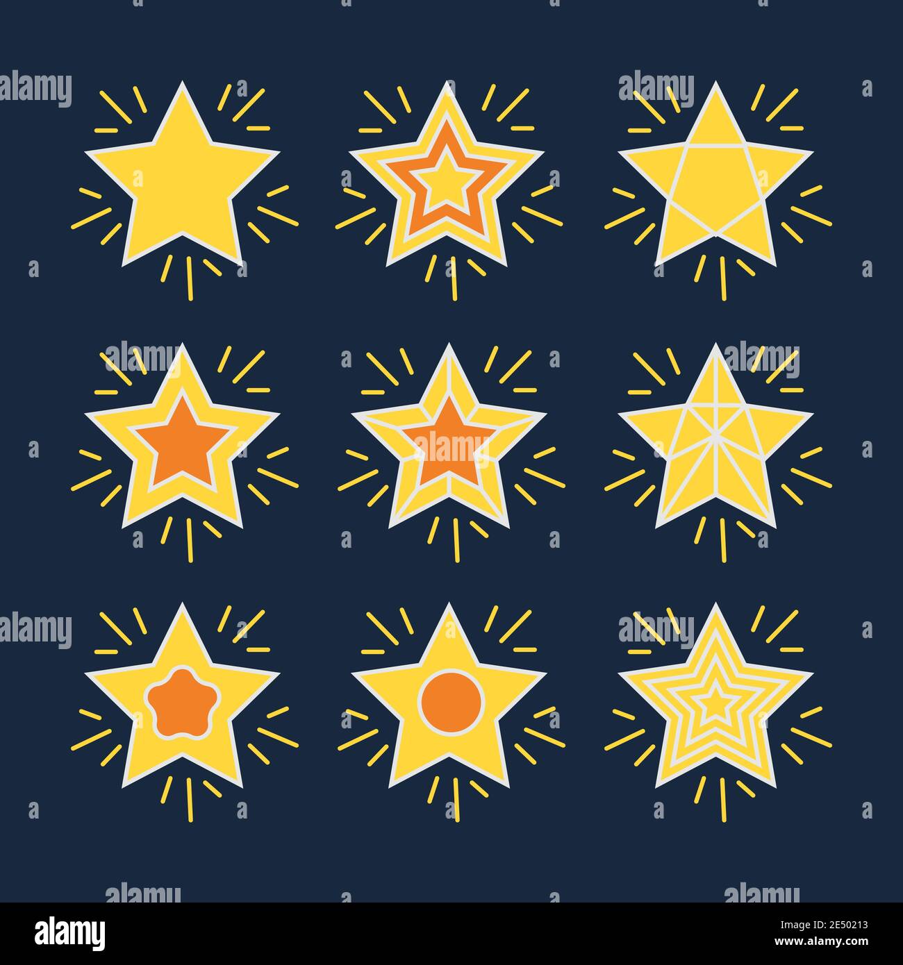 Stars burst icon set cartoon hi-res stock photography and images - Alamy