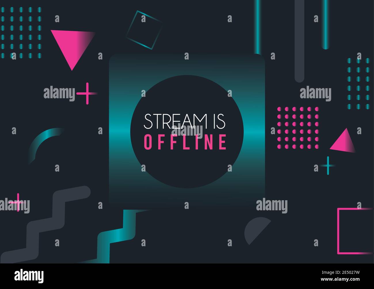 stream is offline lettering memphis style in black color background ...