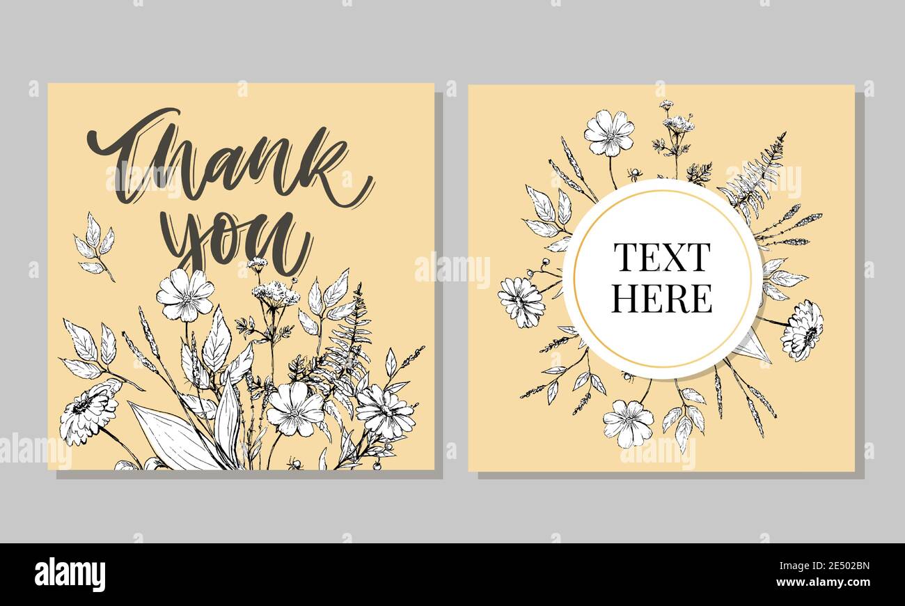 Cute Thank You Script Card Stock Vector Image & Art - Alamy