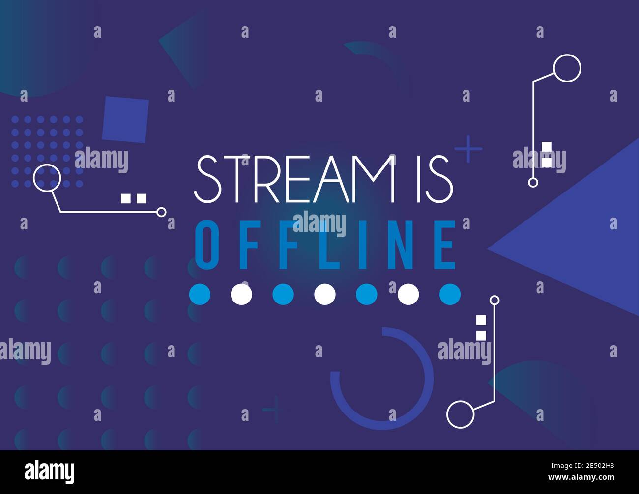 stream is offline lettering memphis style in purple color background ...