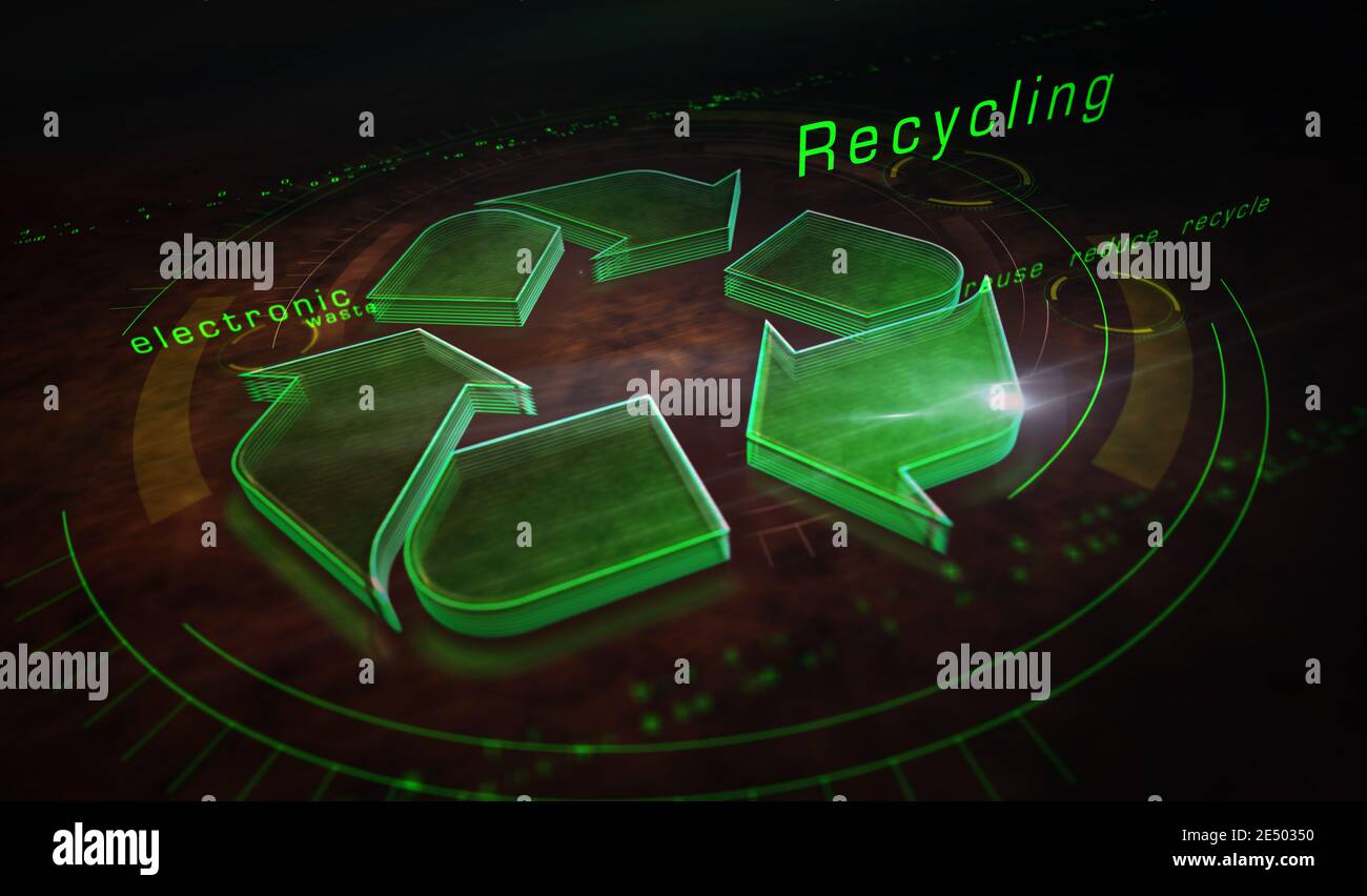 Recycling symbol, environment, ecology, reduce e-waste, green ...
