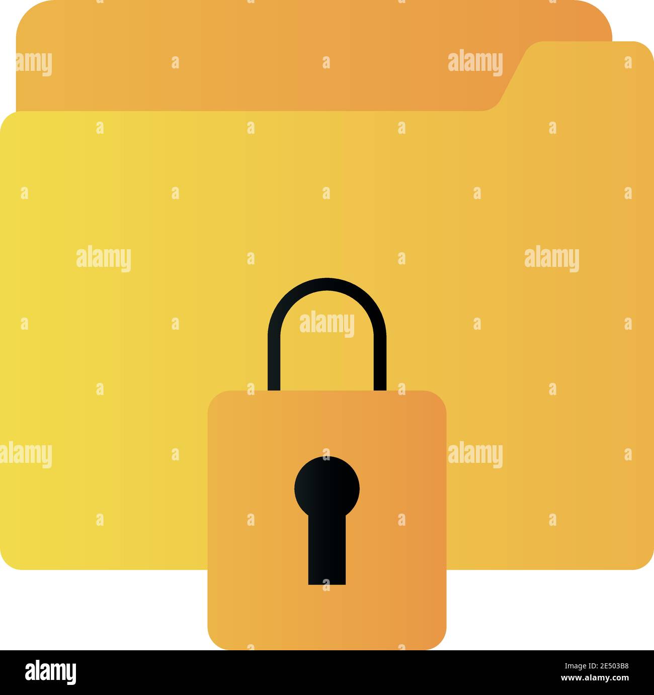 folder data file with padlock line style icon vector illustration ...