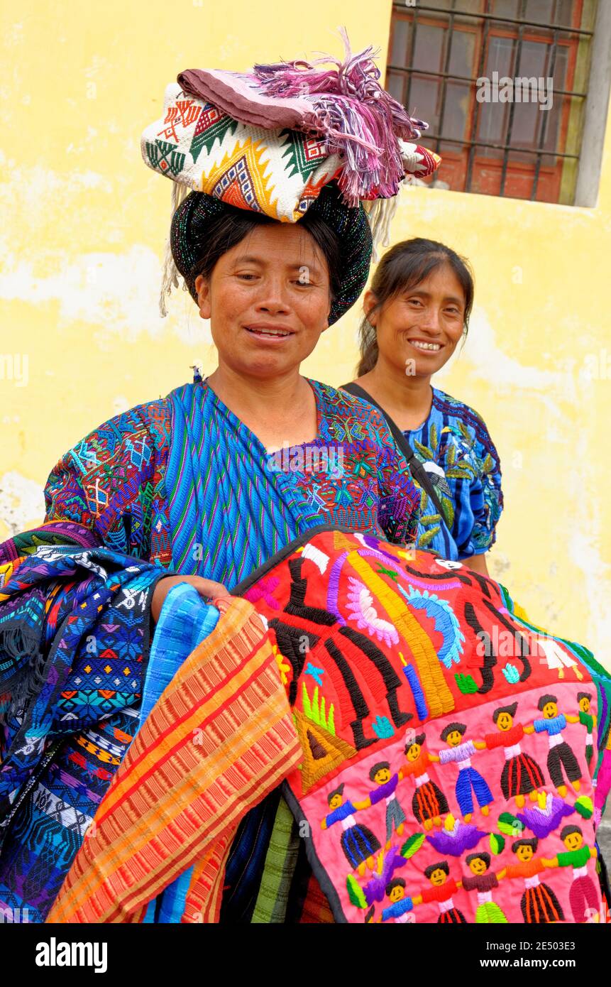 Maya women wearing traditional huipil hi-res stock photography and ...