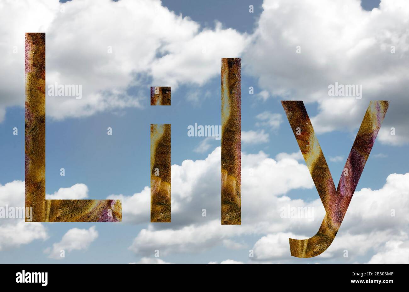 Lily name design hi-res stock photography and images - Alamy