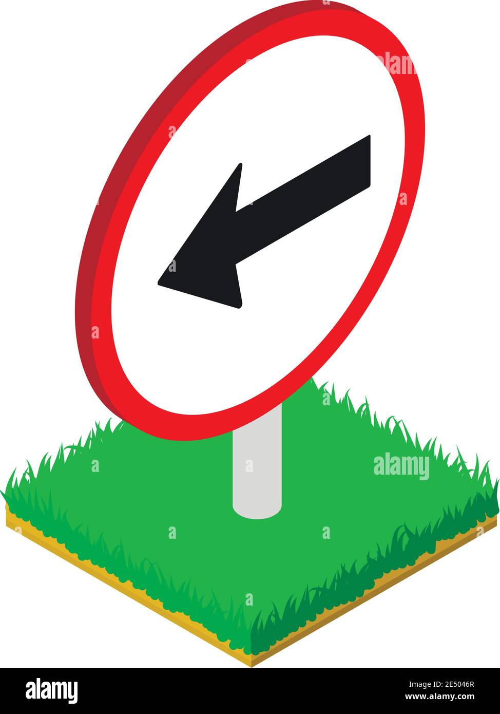 Left turn icon. Isometric illustration of left turn vector icon for web ...