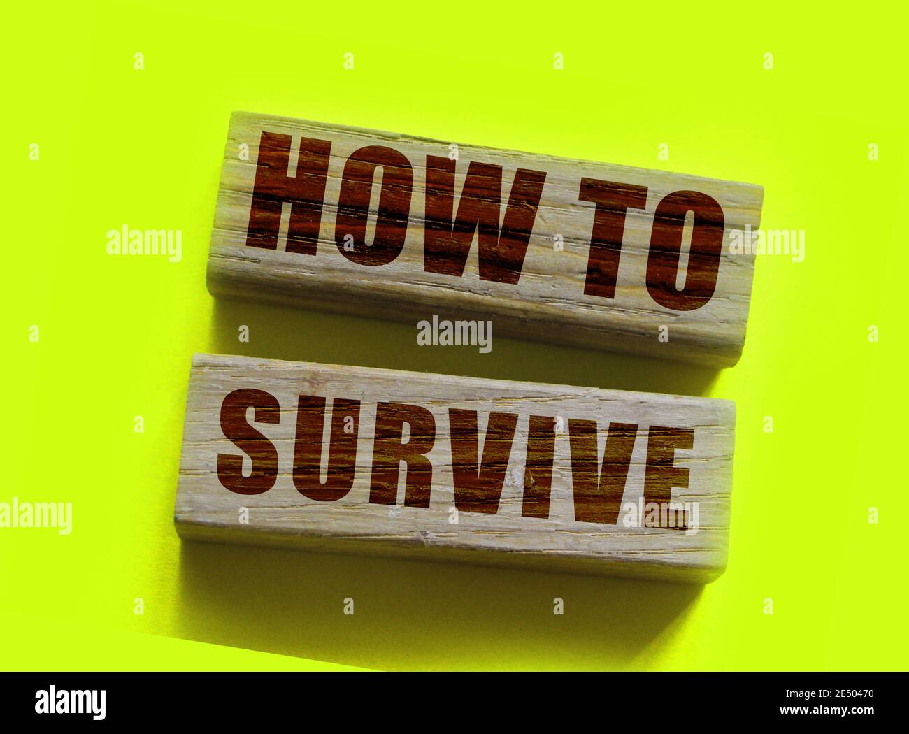 Wooden Blocks with the text: How to Survive. Healthcare epidemy saving ...