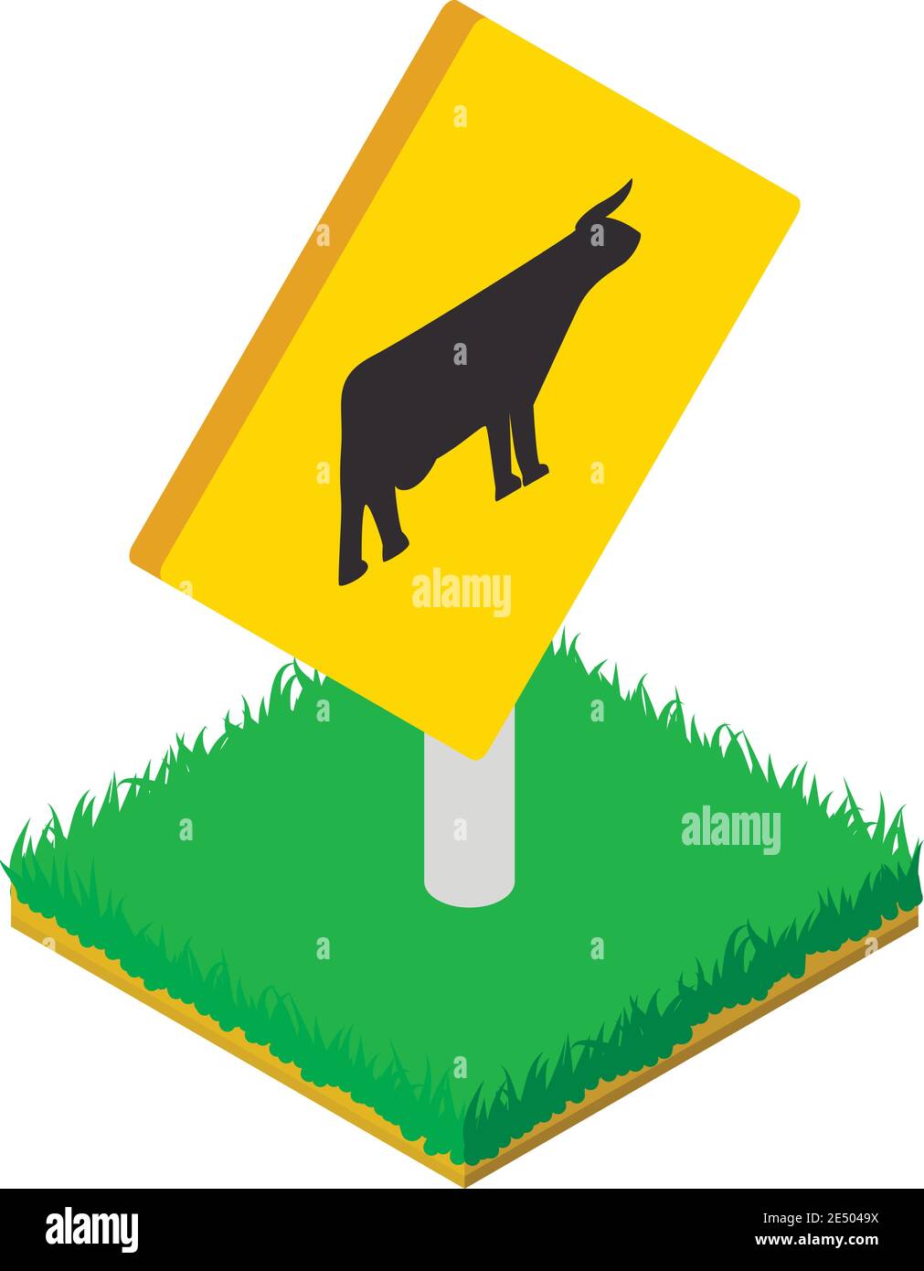 Cattle warning icon. Isometric illustration of cattle warning vector ...