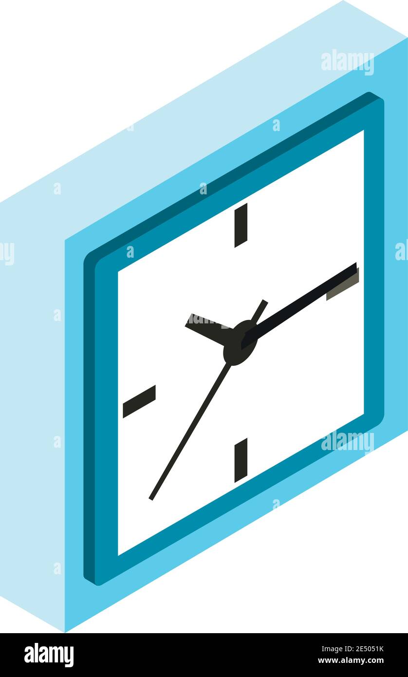 Square clock icon. Isometric illustration of square clock vector icon ...