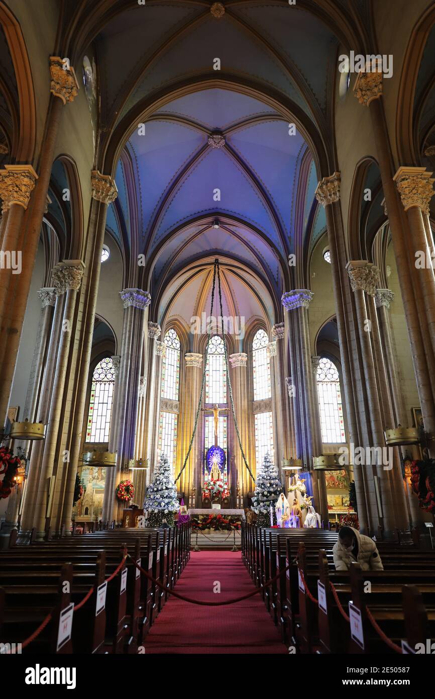 ISTANBUL, TURKEY - JANUARY 18, 2021: Inside of St. Anthony of Padua ...
