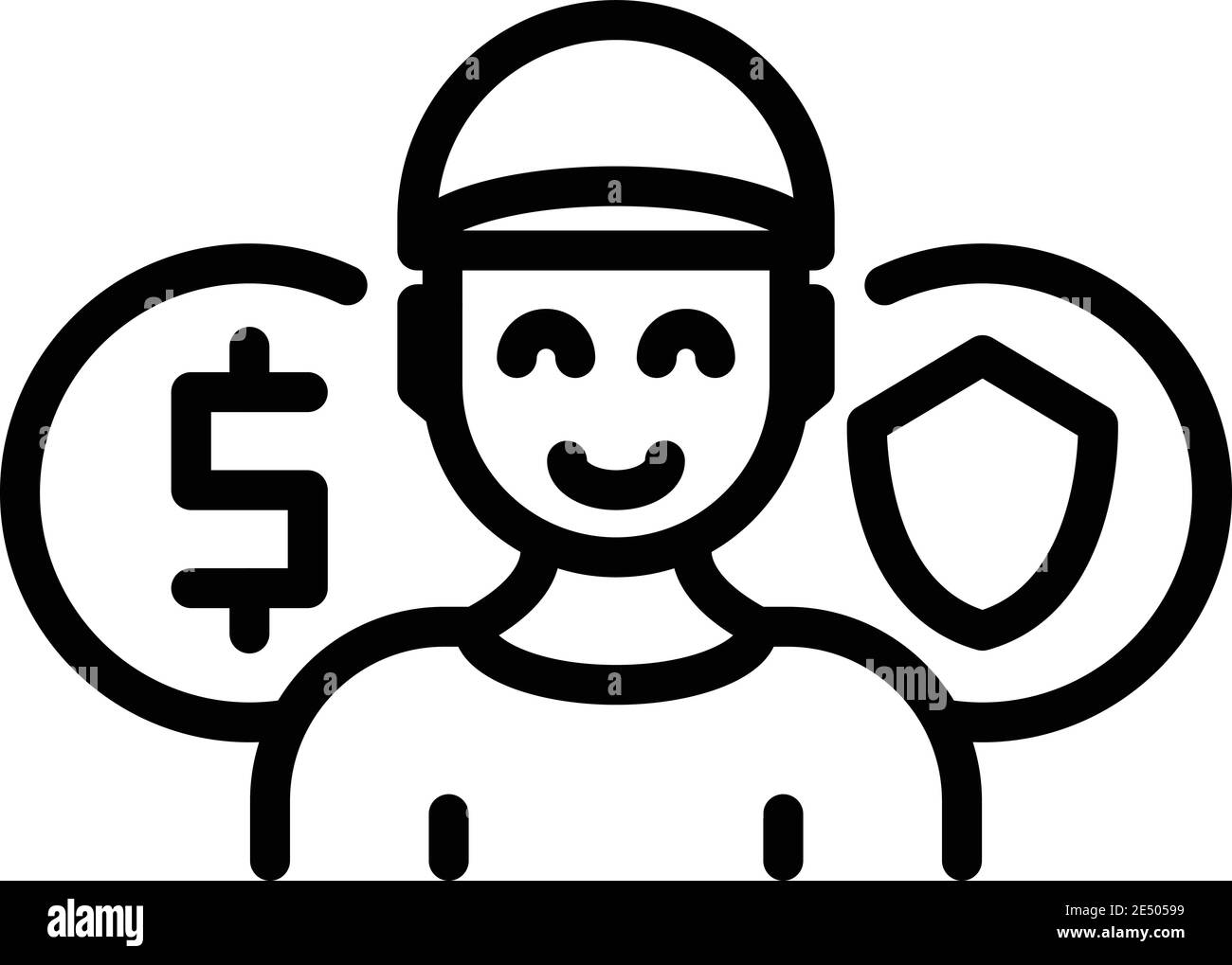 Agent smiling icon. Outline agent smiling vector icon for web design ...