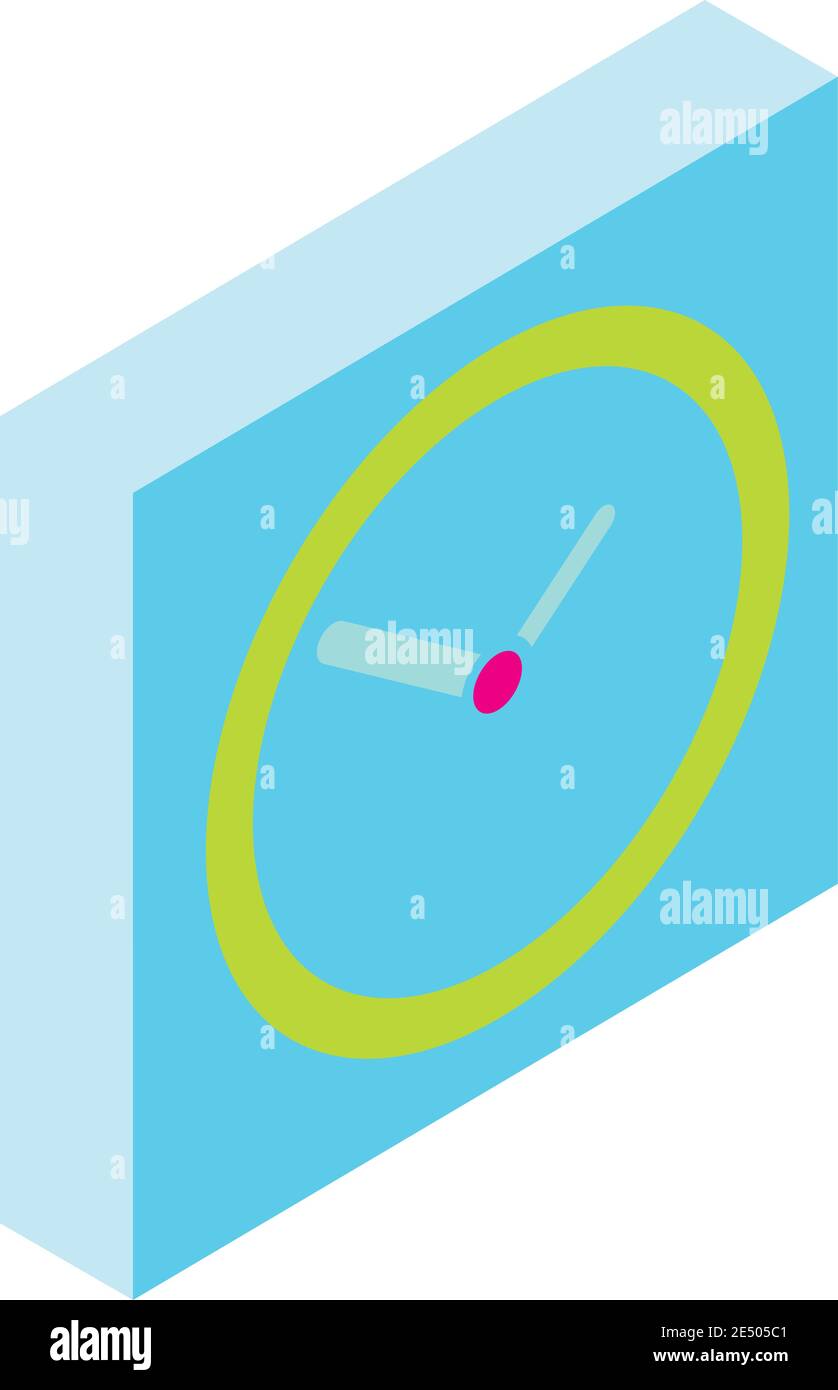 Time clock icon. Isometric illustration of time clock vector icon for ...