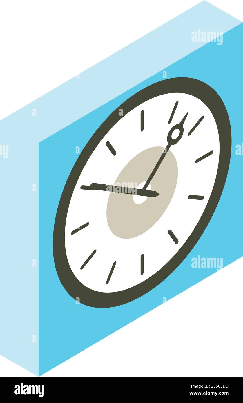 Vintage clock icon. Isometric illustration of vintage clock vector icon ...