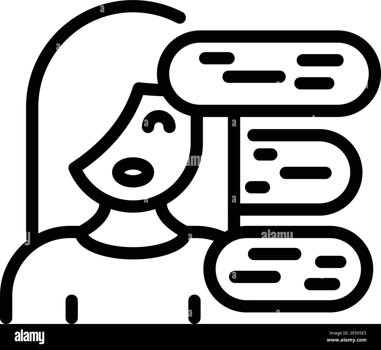 Agent woman icon. Outline agent woman vector icon for web design ...